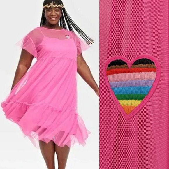 Target | Dresses | Nwt Target Pride Midi Princess Dress Pink Mesh ...